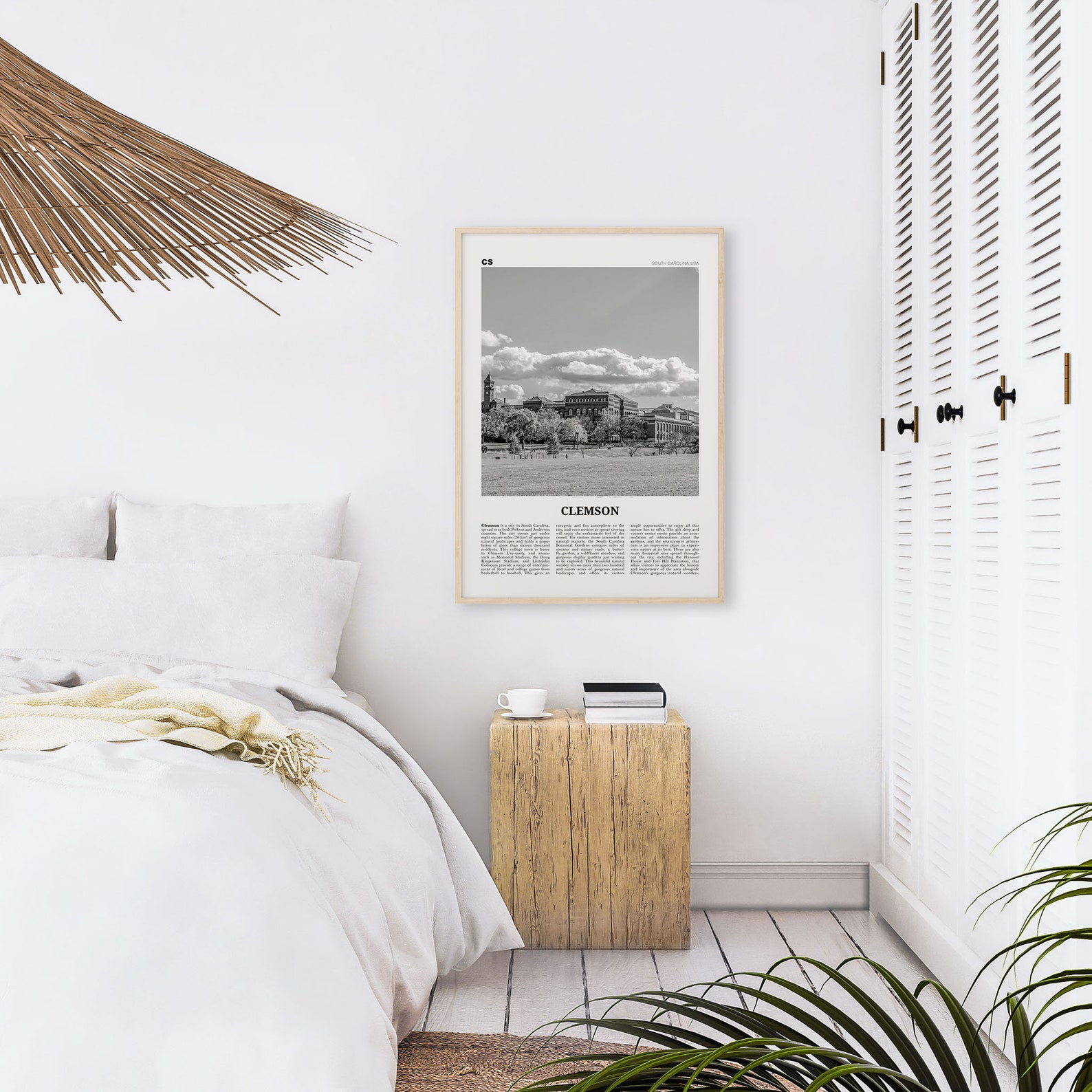 Clemson Print Black and White Clemson Wall Art Clemson - Etsy