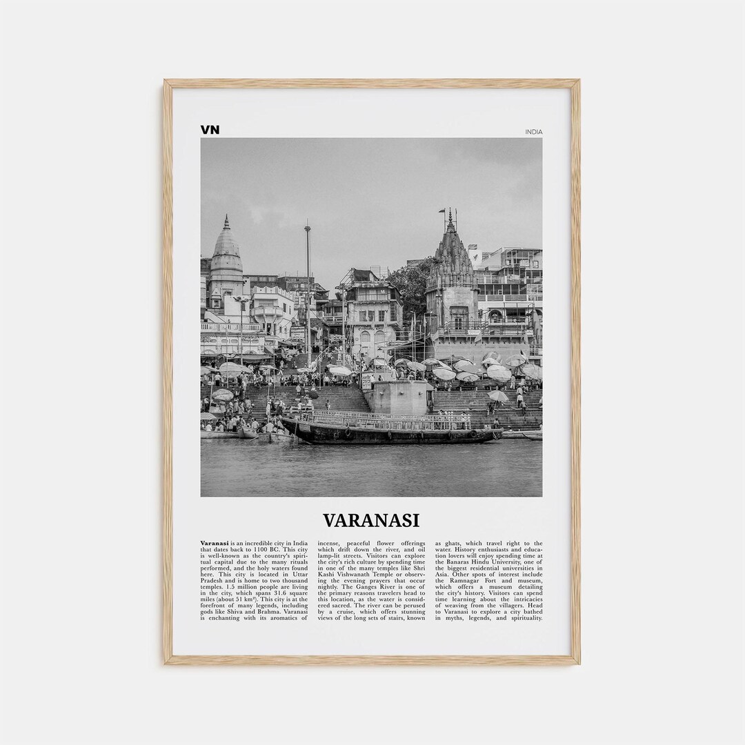 Varanasi Print Black and White, Varanasi Wall Art, Varanasi Poster ...