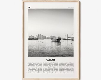 Qatar Skyline Print, Arch Doha Qatar, Landmark Poster, Doha Landmark ...