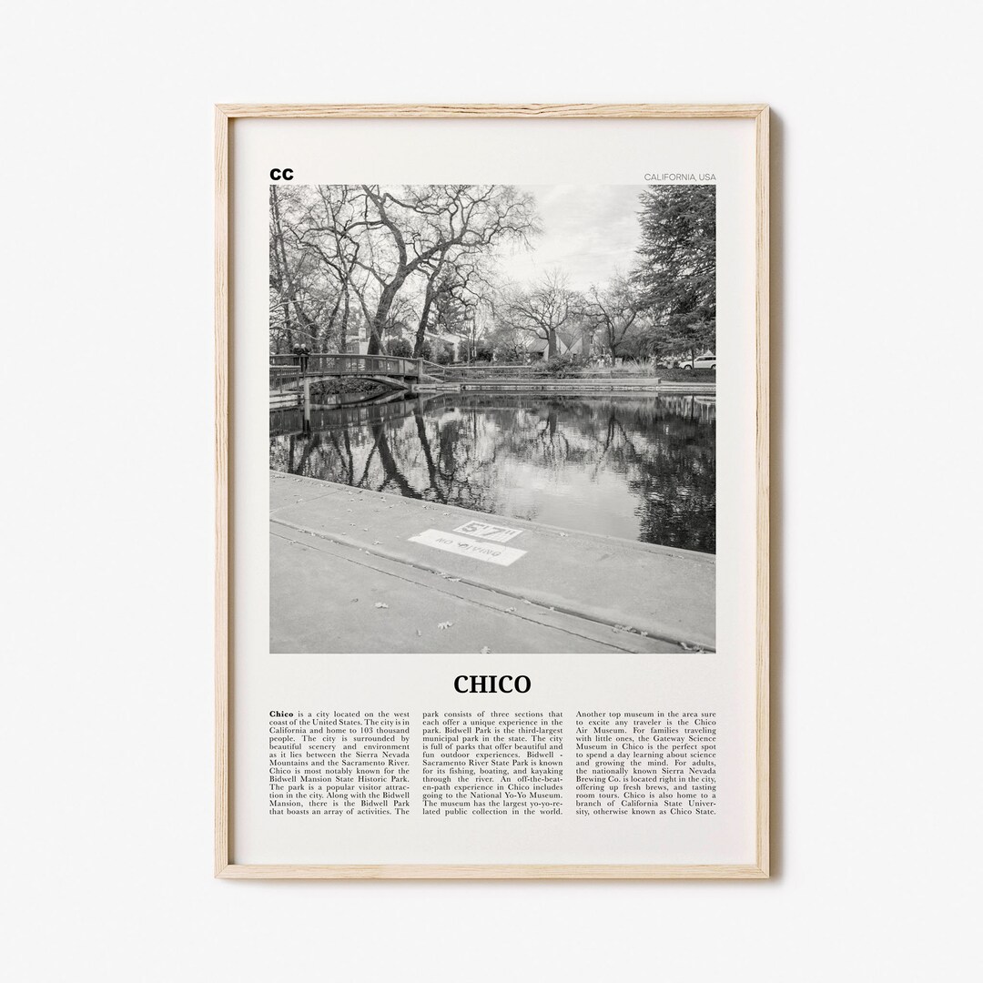 Chico Print Black and White, Chico Wall Art, Chico Poster, Chico Photo ...
