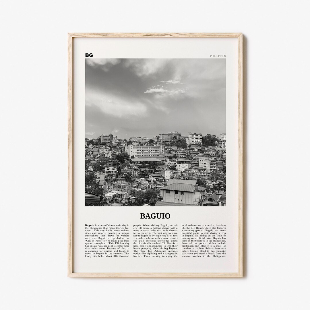 Baguio Print Black and White, Baguio Wall Art, Baguio Poster, Baguio ...