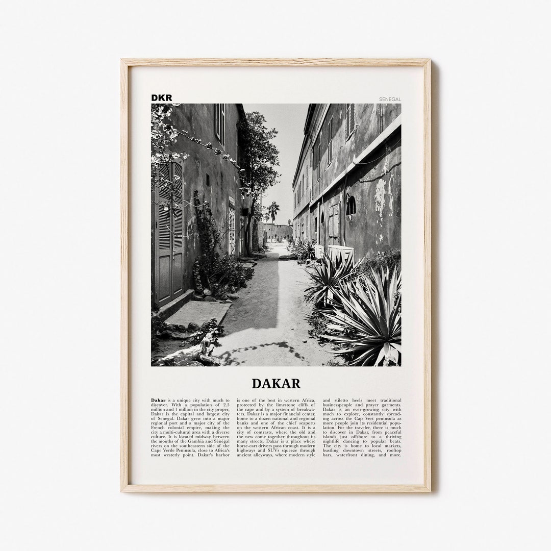 Dakar Print Black and White No 1, Dakar Wall Art, Dakar Poster, Dakar ...