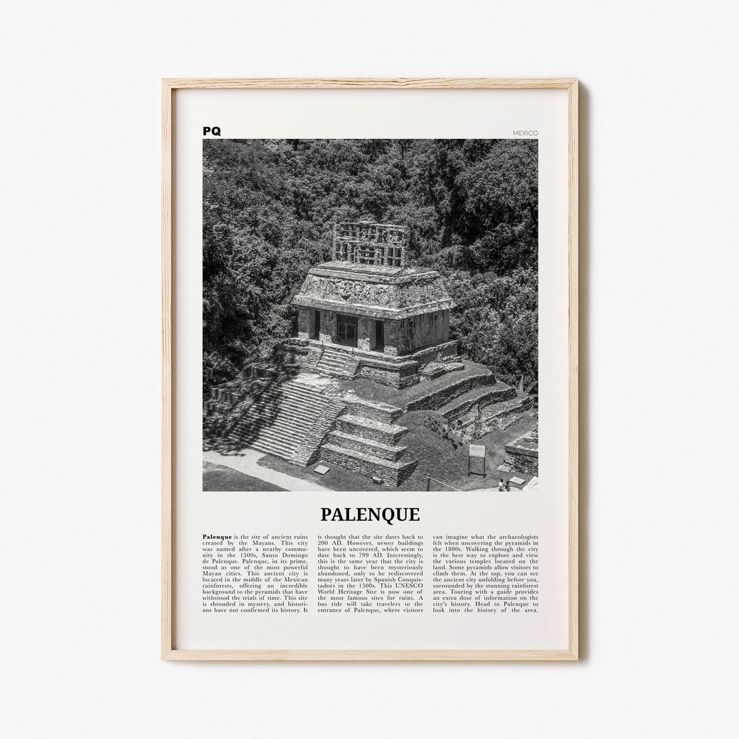 Palenque Print Black and White Palenque Wall Art Palenque - Etsy