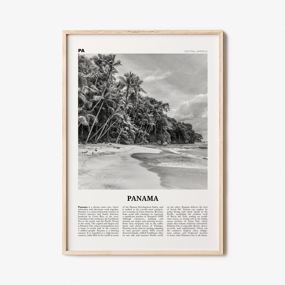 Panama Print Zwart-Wit No 1 Panama Wall Art Panama Poster - Etsy Nederland