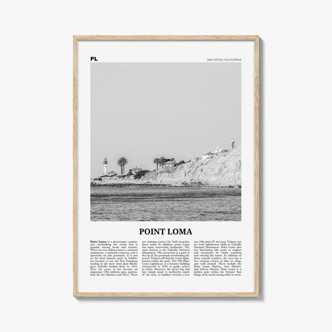 Point Loma Poster Print Black and White, Lighthouse Photo, California ...