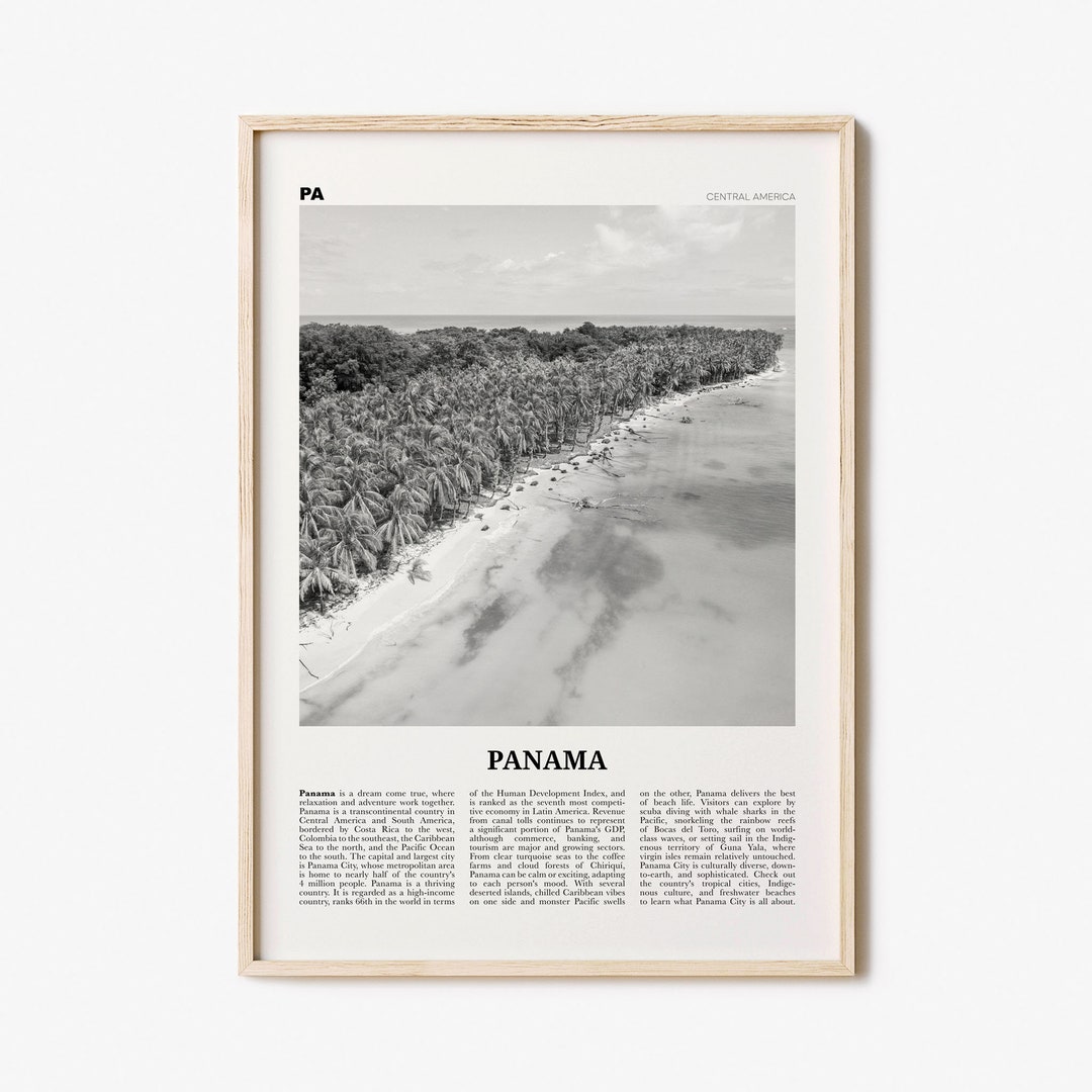 Impresión de Panamá en blanco y negro No 3, Arte de la pared de Panamá ...