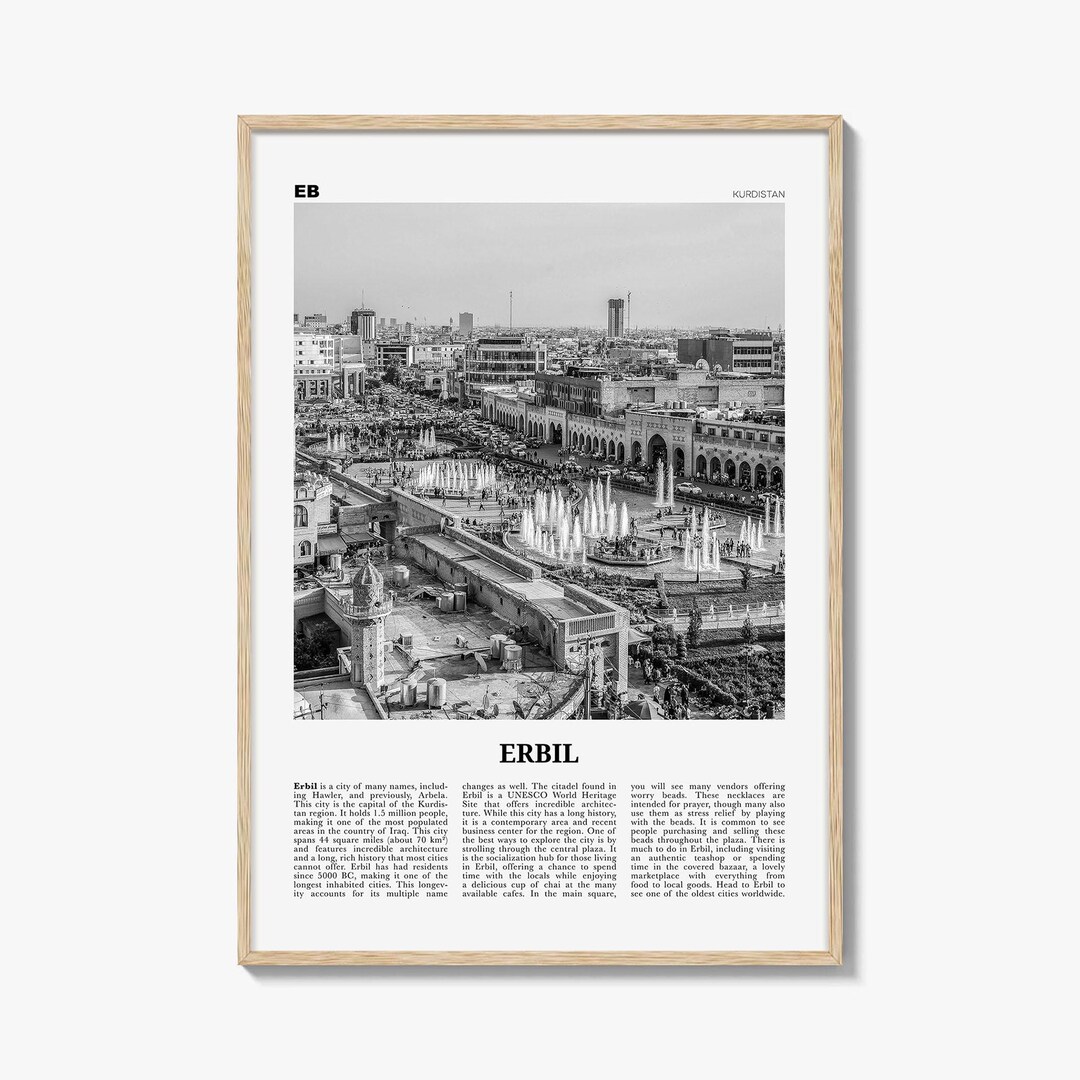 Erbil Print Black and White, Erbil Wall Art, Erbil Poster, Erbil Photo ...