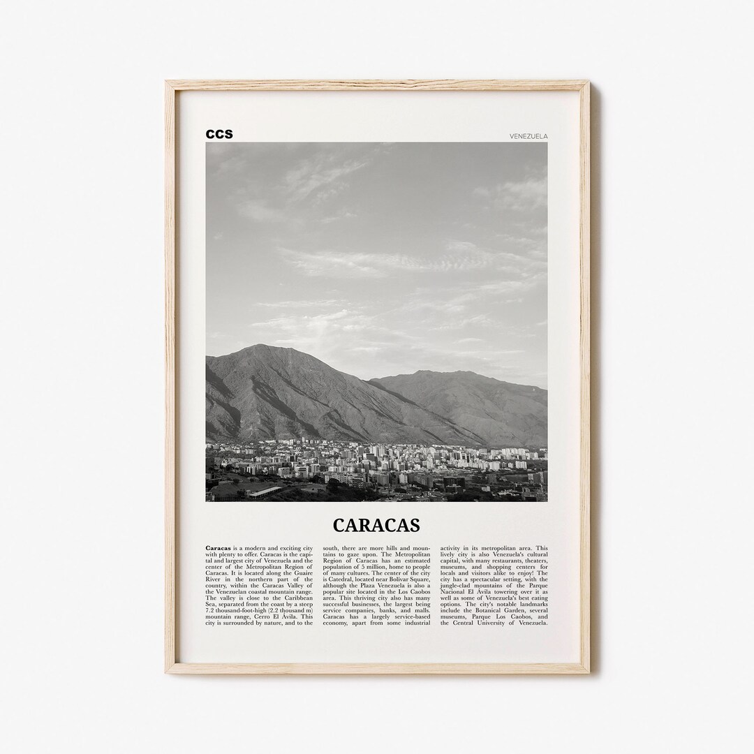 Caracas Print Black and White No 4, Caracas Wall Art, Caracas Poster ...