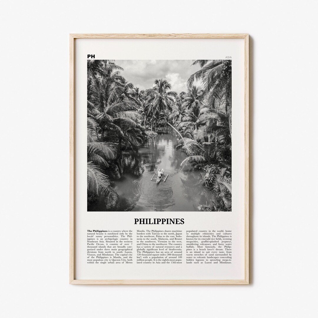 Philippines Print Black and White No 1, Philippines Wall Art ...
