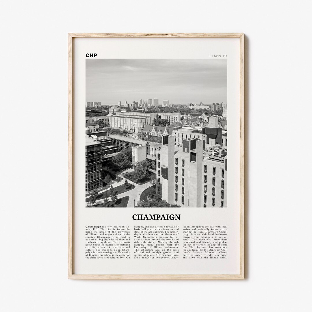Champaign Print Black and White, Champaign Wall Art, Champaign Poster ...