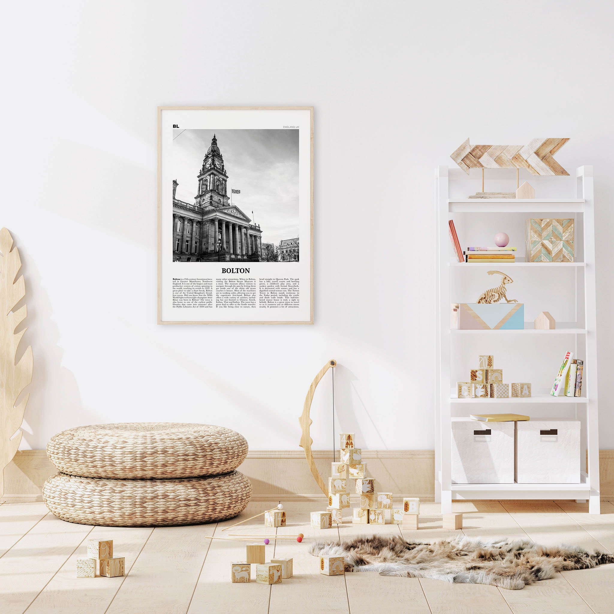 Bolton Print Black and White Bolton Wall Art Bolton Poster - Etsy