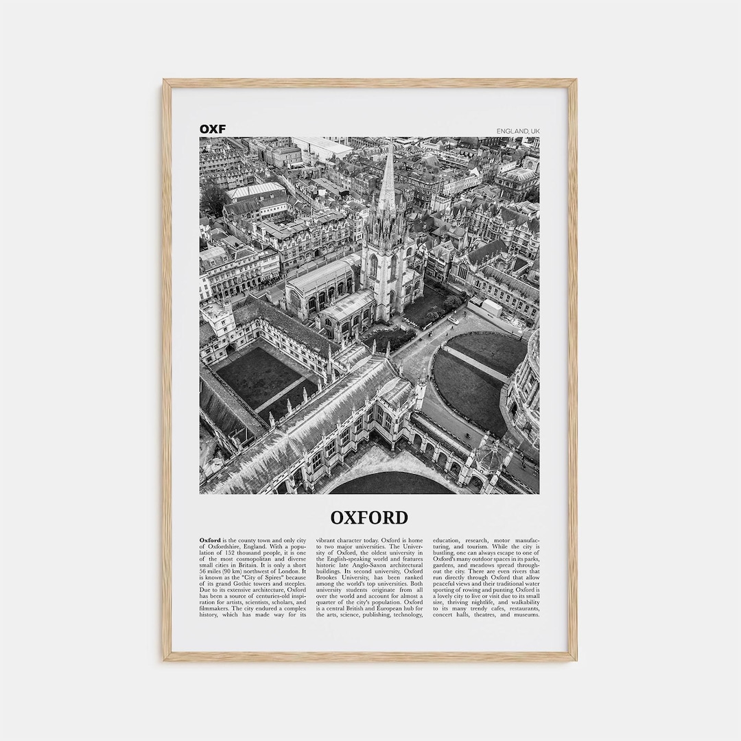 Oxford Print Black and White England, Oxford Wall Art, Oxford Poster ...