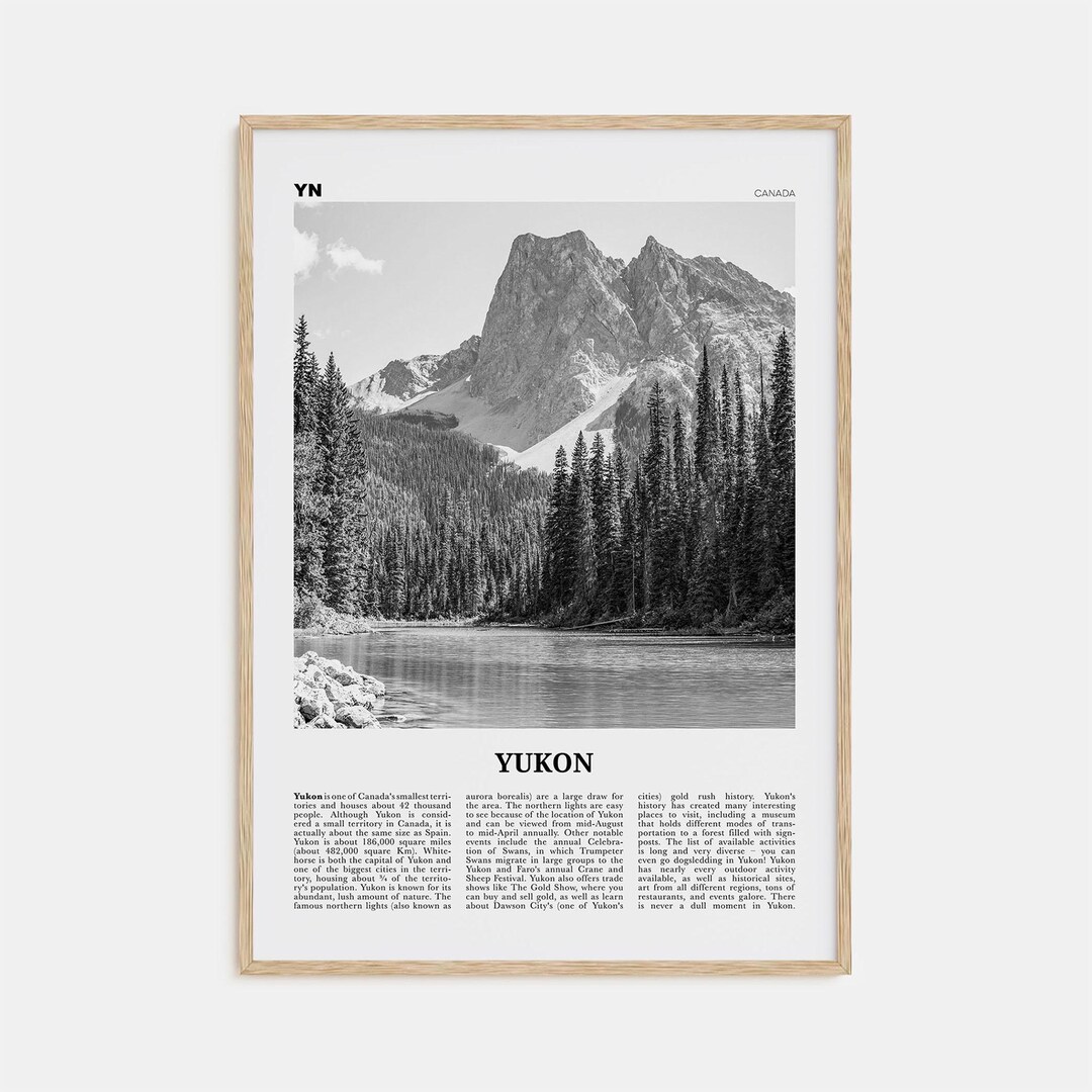 Yukon Print Black and White, Yukon Wall Art, Yukon Poster, Yukon Photo ...