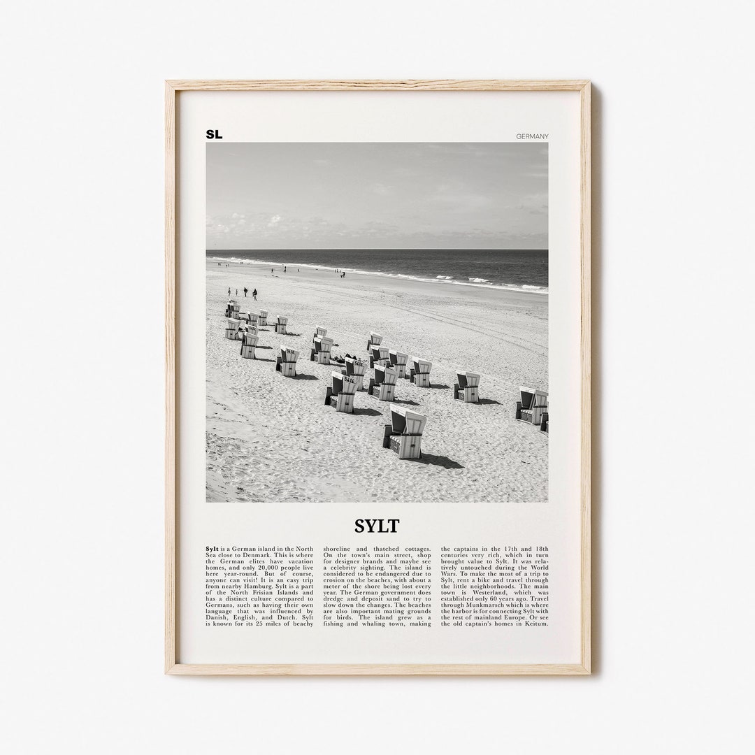 Sylt Print Black and White, Sylt Wall Art, Sylt Poster, Sylt Photo ...