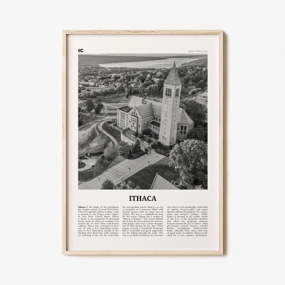 Ithaca Print Black and White Ithaca Wall Art Ithaca Poster - Etsy