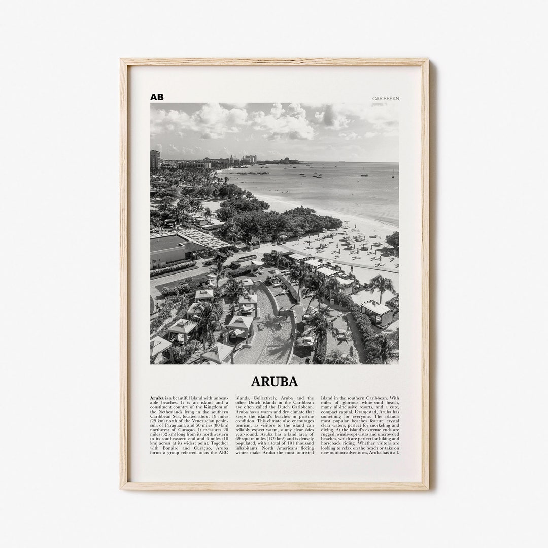 Aruba Print Black and White No 2, Aruba Wall Art, Aruba Poster, Aruba ...