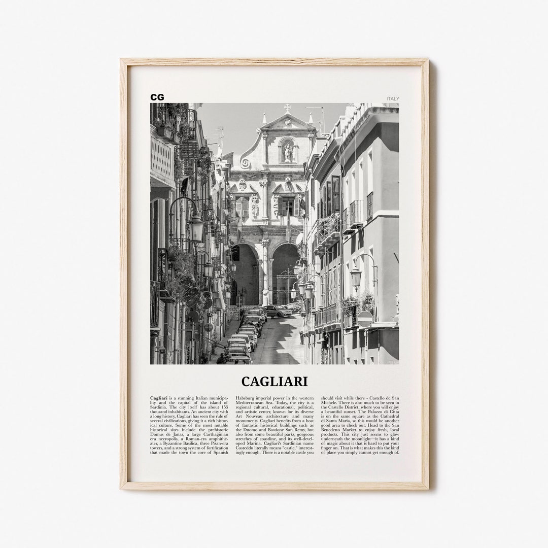 Cagliari Poster Schwarz Weiß Nr. 2, Cagliari Wandkunst, Cagliari Poster, Cagliari Foto, Cagliari ...