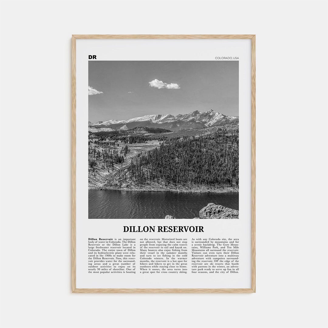 Dillon Stausee Druck Schwarz weiß, Dillon Stausee Wand Kunst, Dillon ...