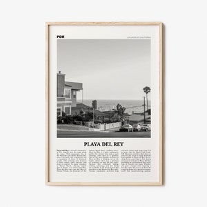 Playa Del Rey Print Black and White, Playa Del Rey Wall Art, Playa Del ...
