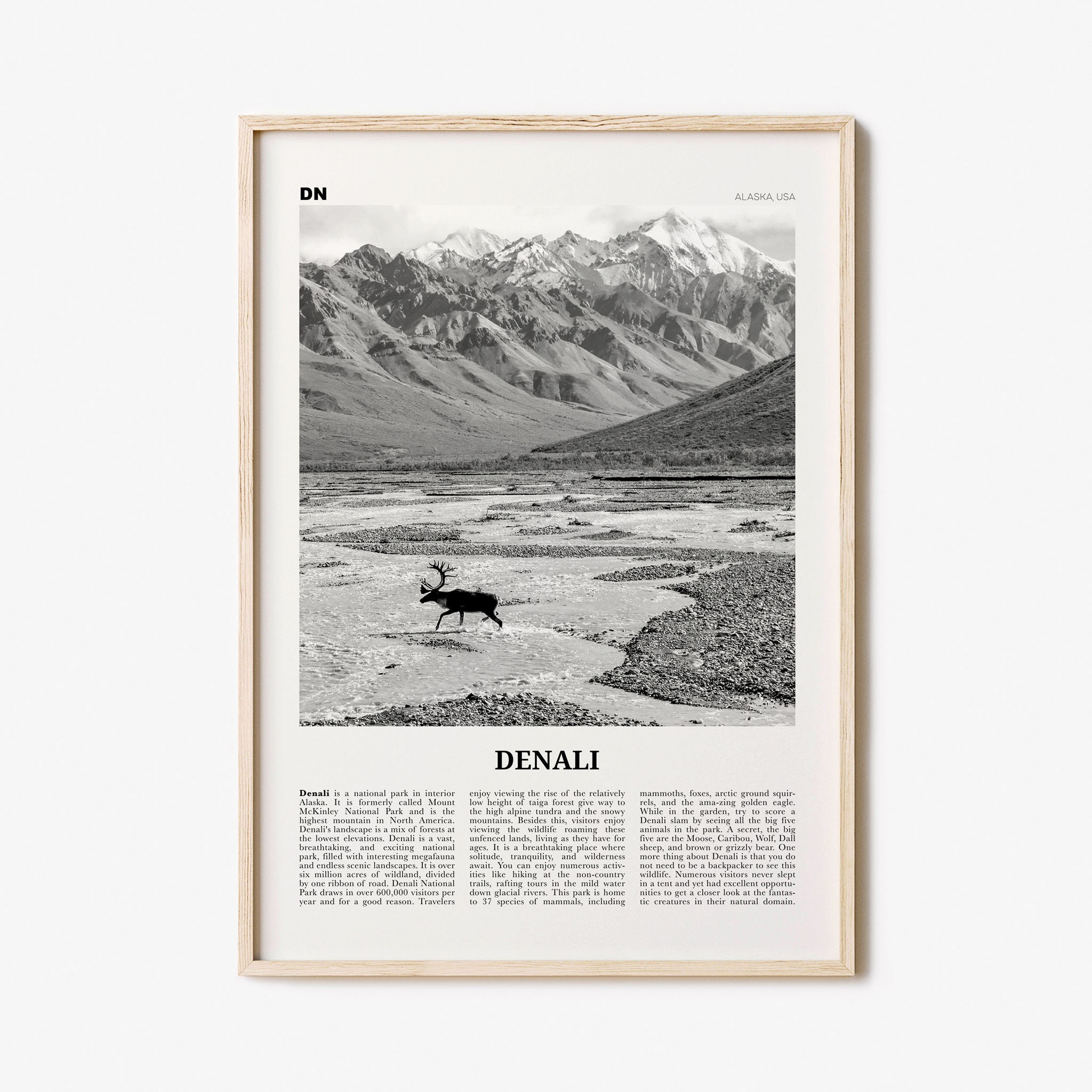 Denali Print Black and White Denali Wall Art Denali Poster - Etsy