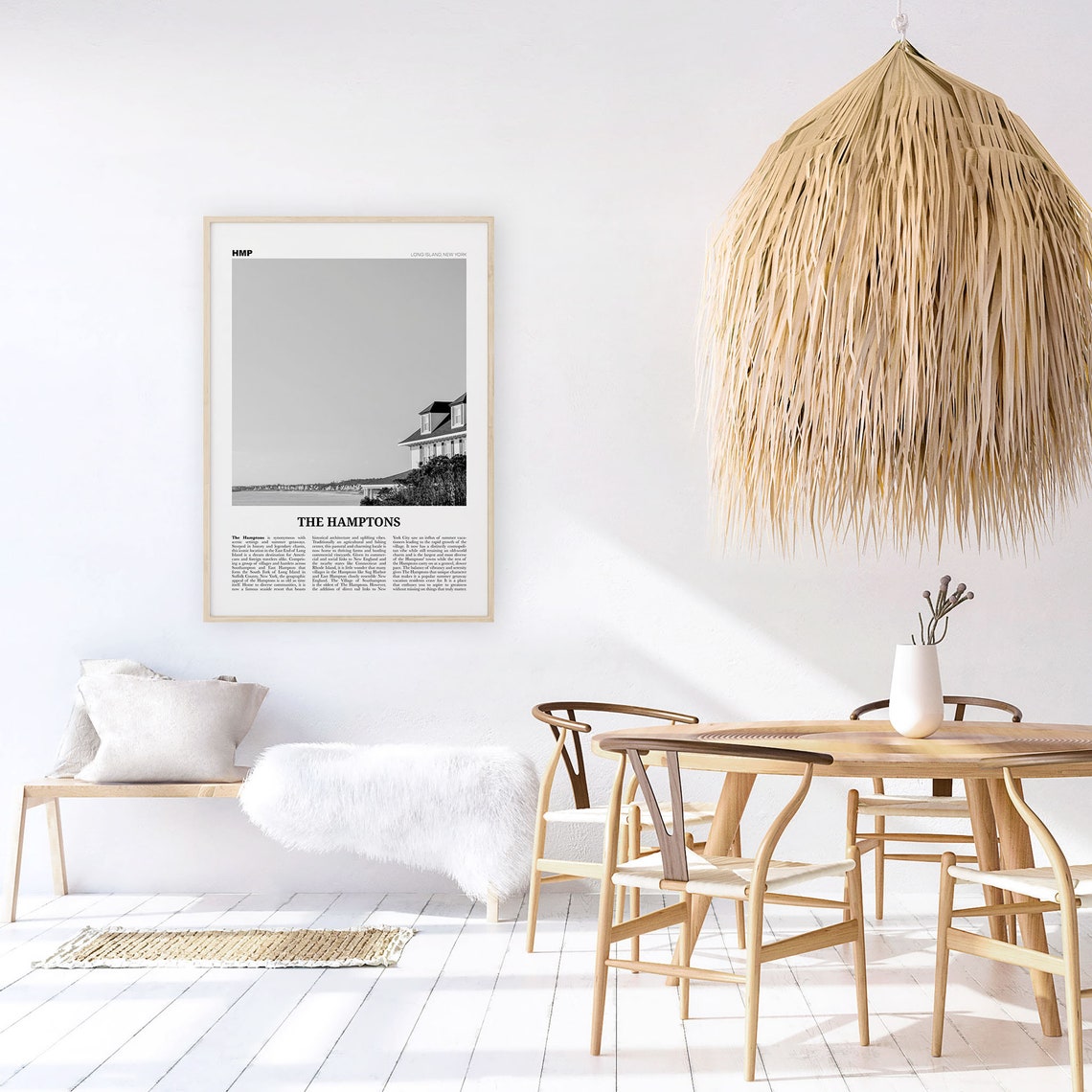 The Hamptons Print Black and White Hamptons Wall Art - Etsy