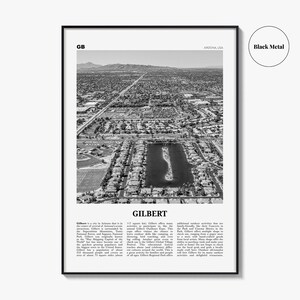 Gilbert Print Black and White, Gilbert Wall Art, Gilbert Poster ...