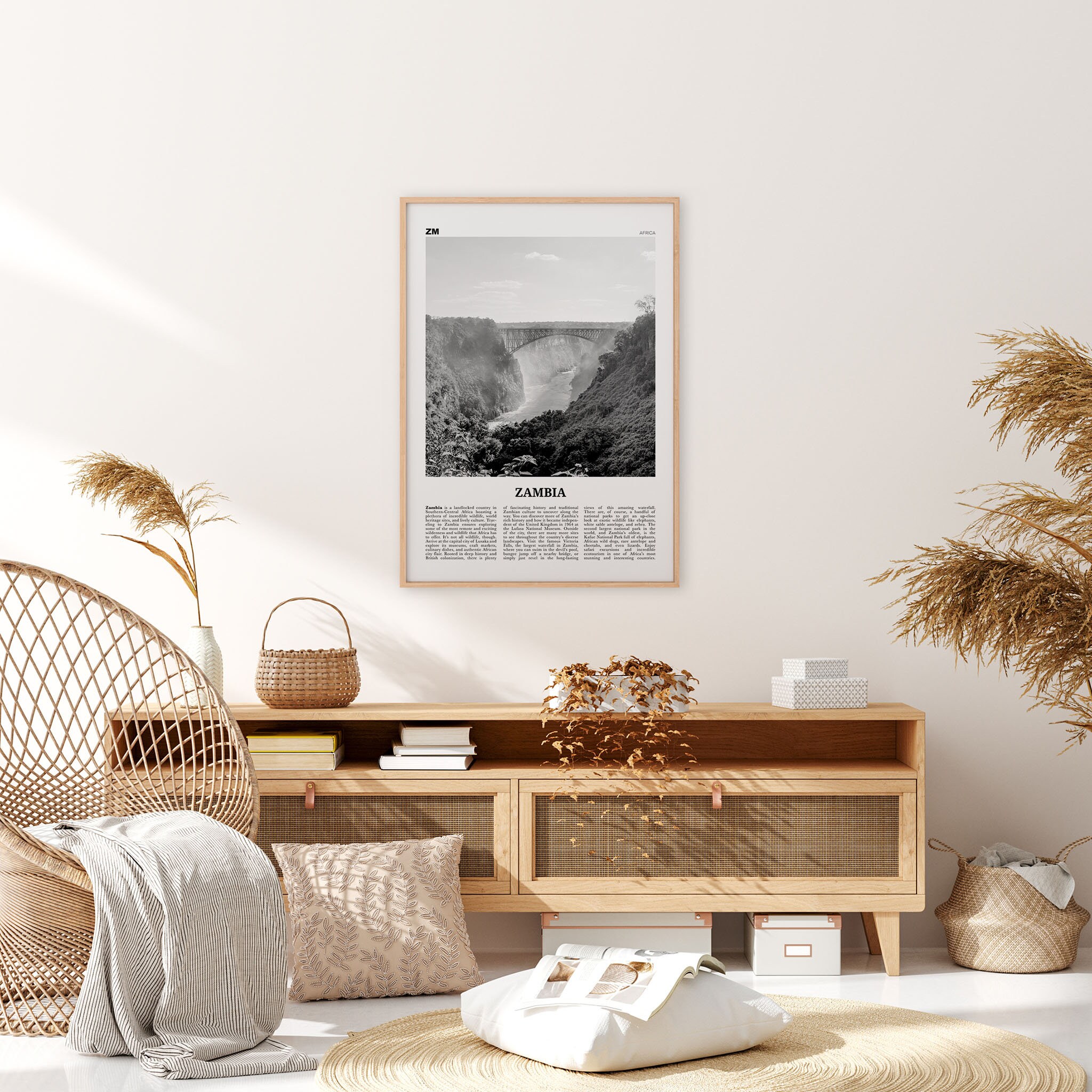 Zambia Print Black and White Zambia Wall Art Zambia Poster | Etsy