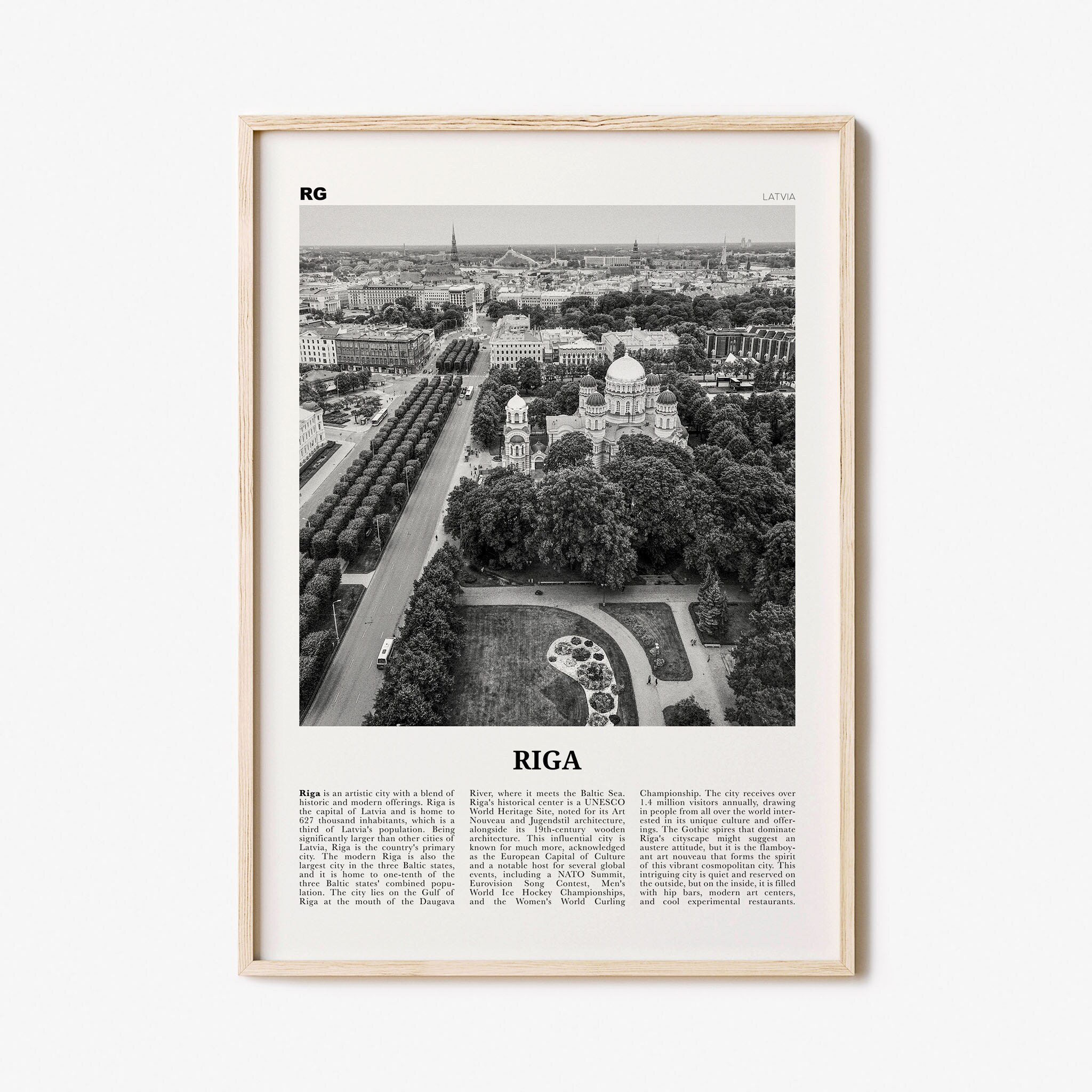 Riga Print Black and White Riga Wall Art Riga Poster Riga - Etsy