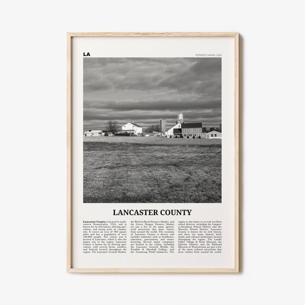 Lancaster County Map Wall Art - Etsy
