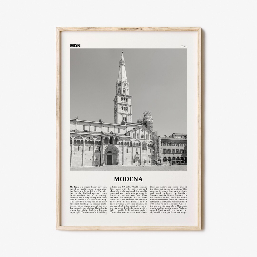 Modena Print Black and White, Modena Wall Art, Modena Poster, Modena ...