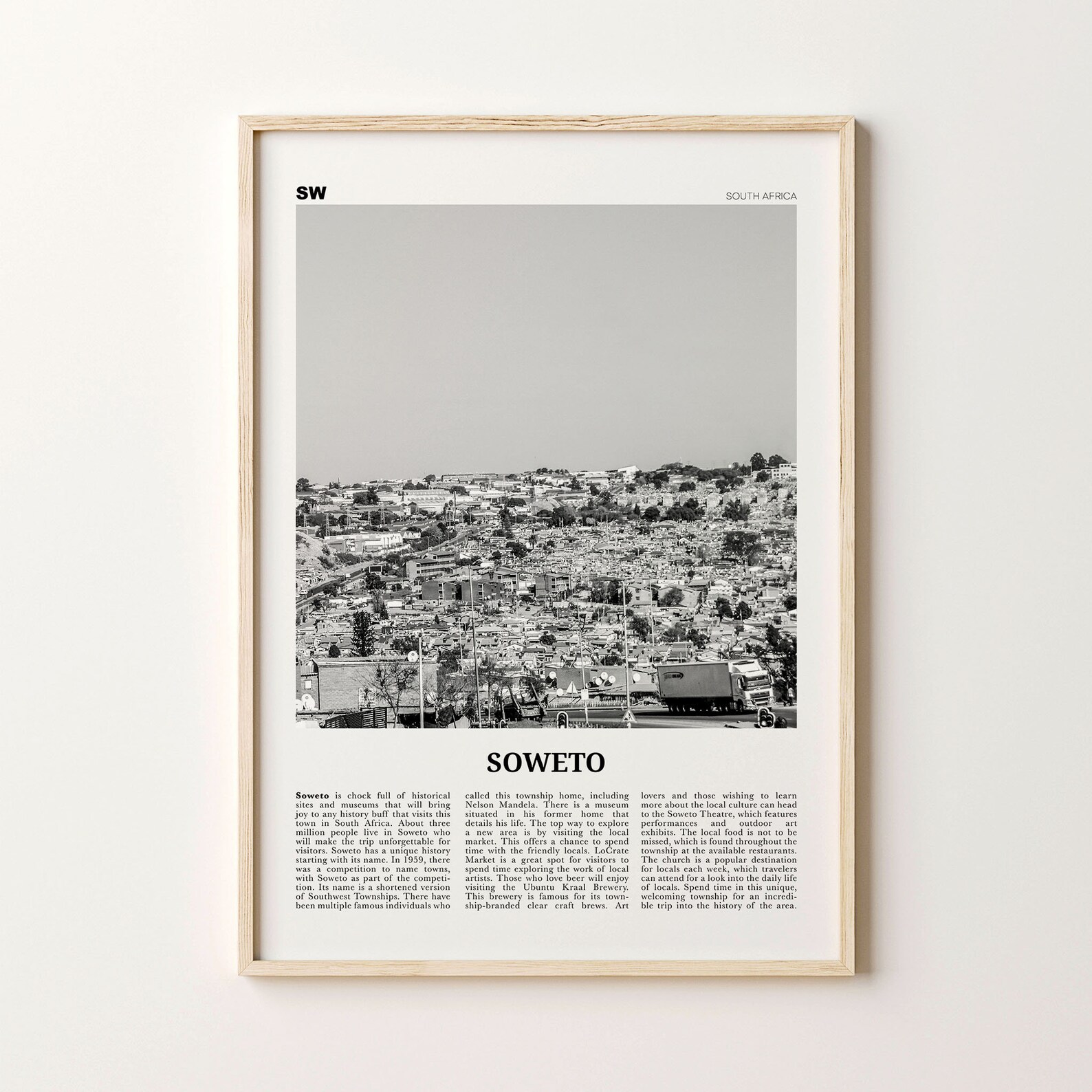 Soweto Print Black and White Soweto Wall Art Soweto Poster | Etsy