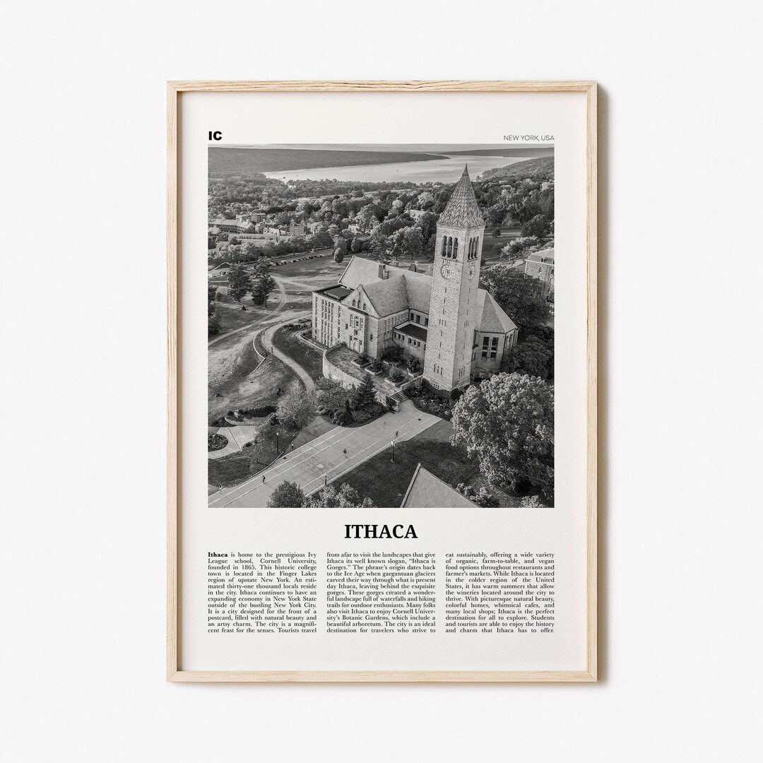 Ithaca Print Black and White, Ithaca Wall Art, Ithaca Poster, Ithaca ...