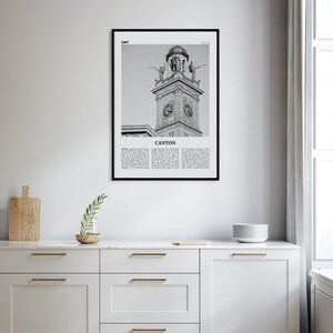 Canton Print Black and White, Canton Wall Art, Canton Poster, Canton ...