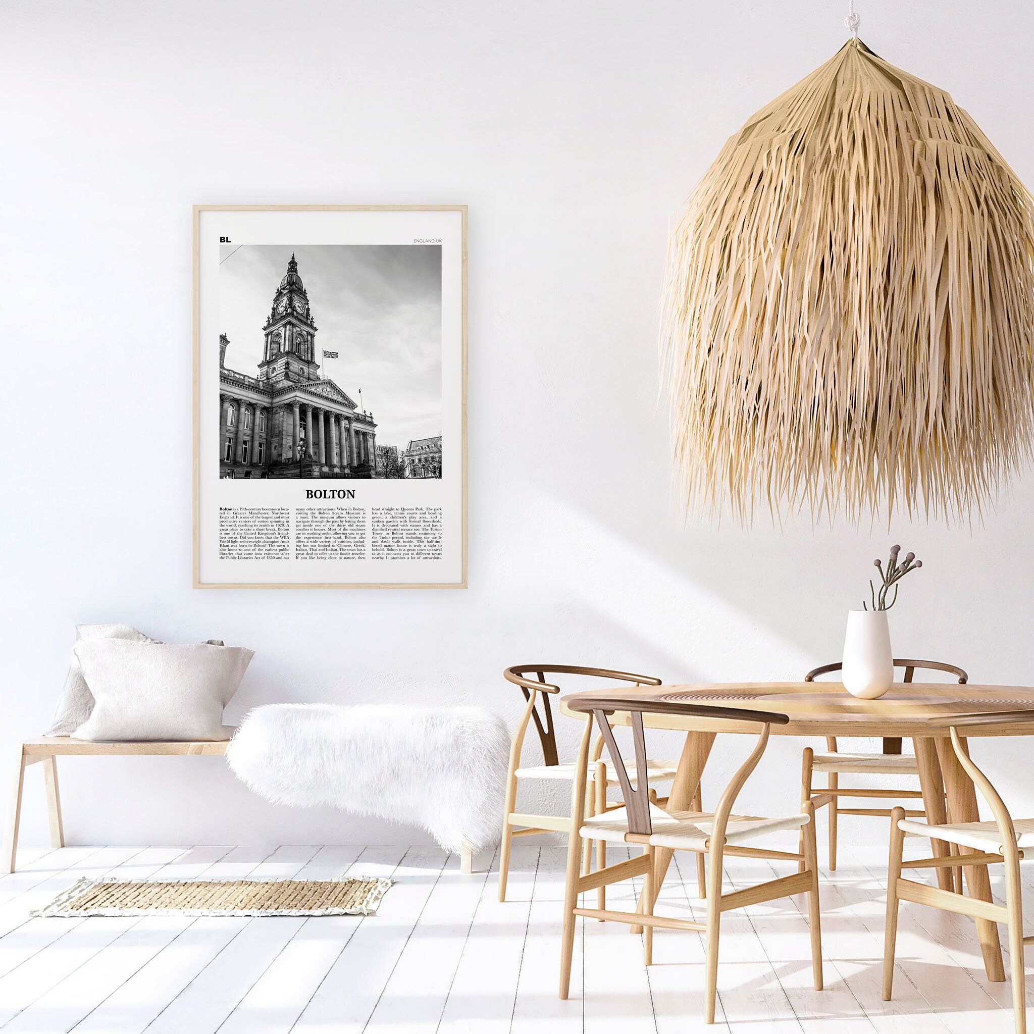 Bolton Print Black and White Bolton Wall Art Bolton Poster - Etsy