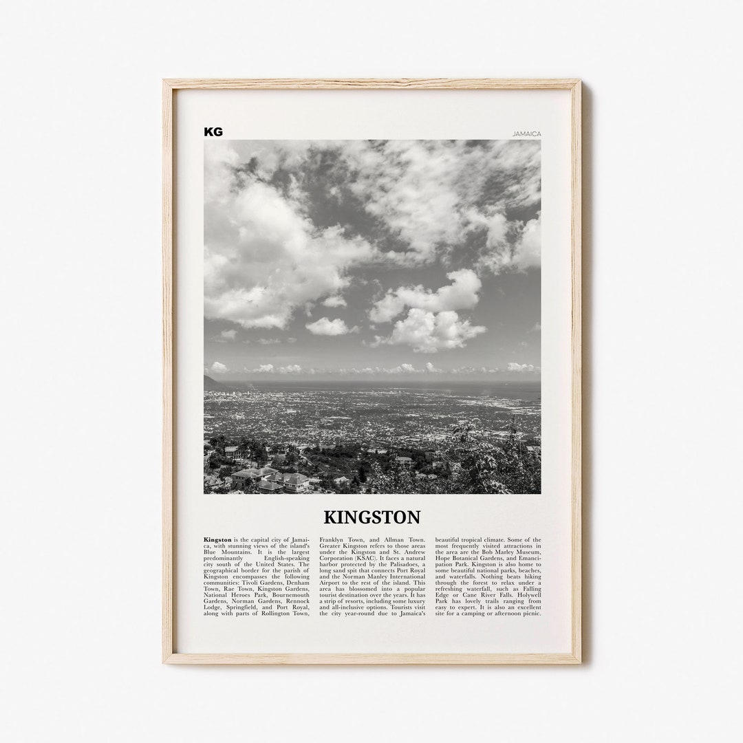 Kingston Print Black and White, Kingston Wall Art, Kingston Poster ...
