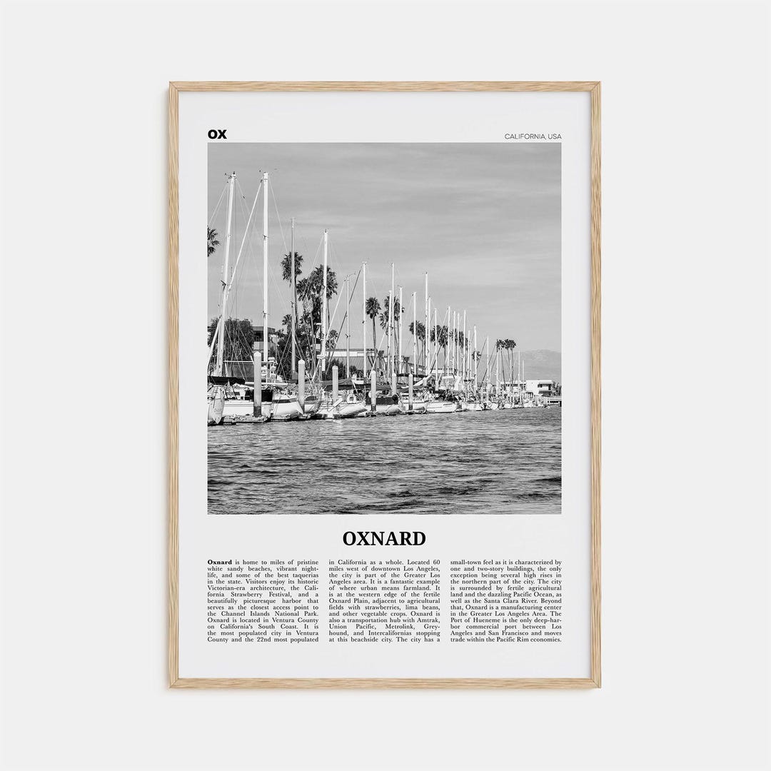 Oxnard Print Black and White, Oxnard Wall Art, Oxnard Poster, Oxnard ...