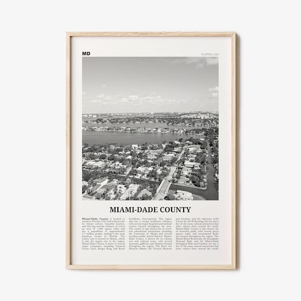 Miami Dade Map Poster - Etsy