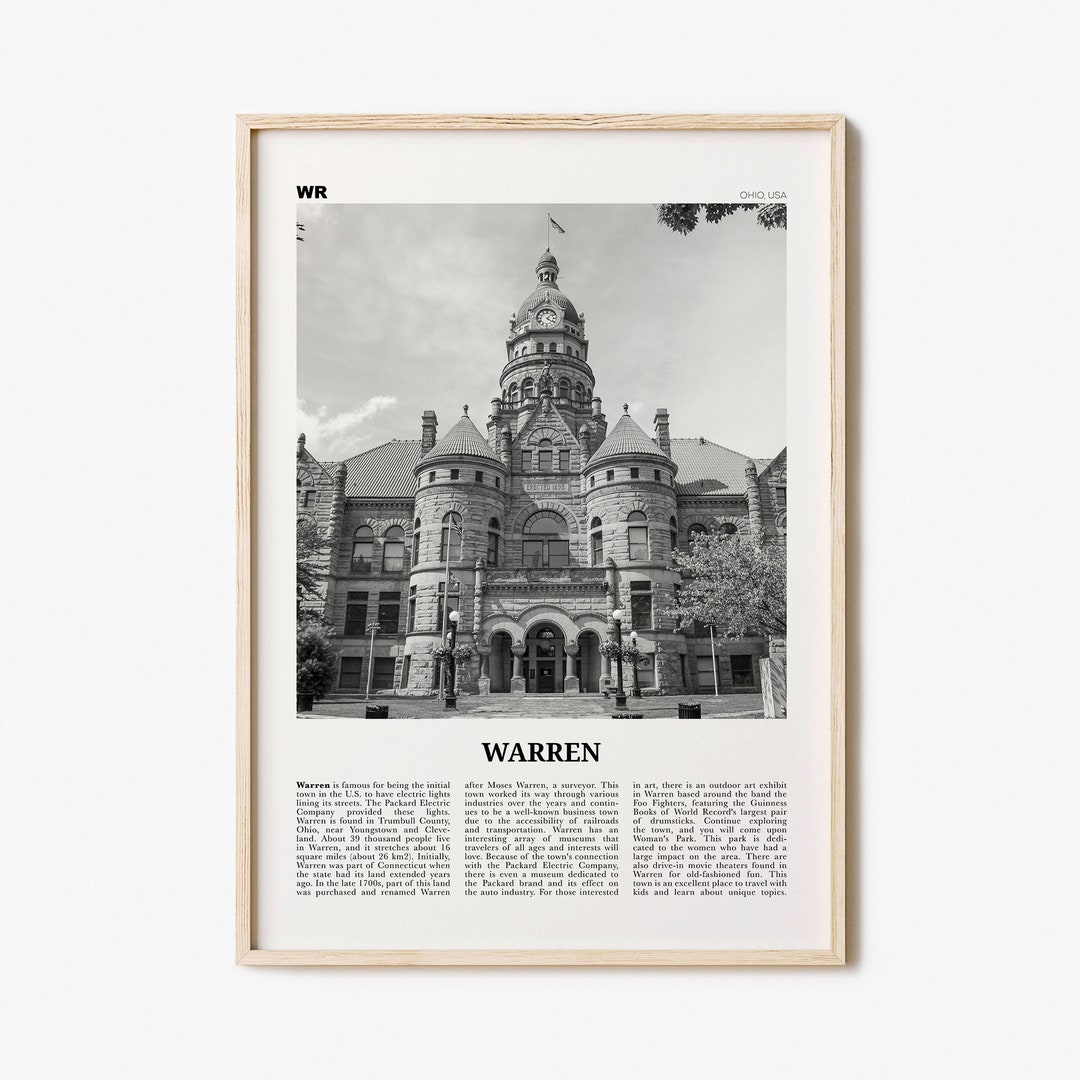 Warren-Druck schwarz und weiß, Warren-Wandkunst, Warren-Poster, Warren ...