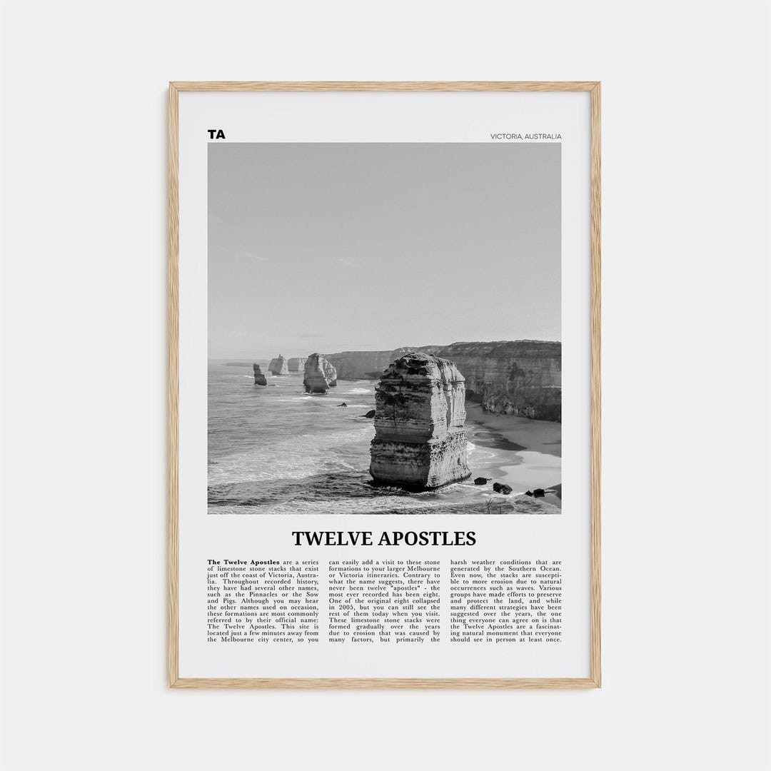 Twelve Apostles Print Black and White, Twelve Apostles Wall Art, Twelve ...