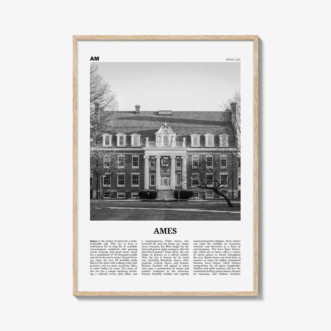 Ames Print Black and White, Ames Wall Art, Ames Poster, Ames Photo ...