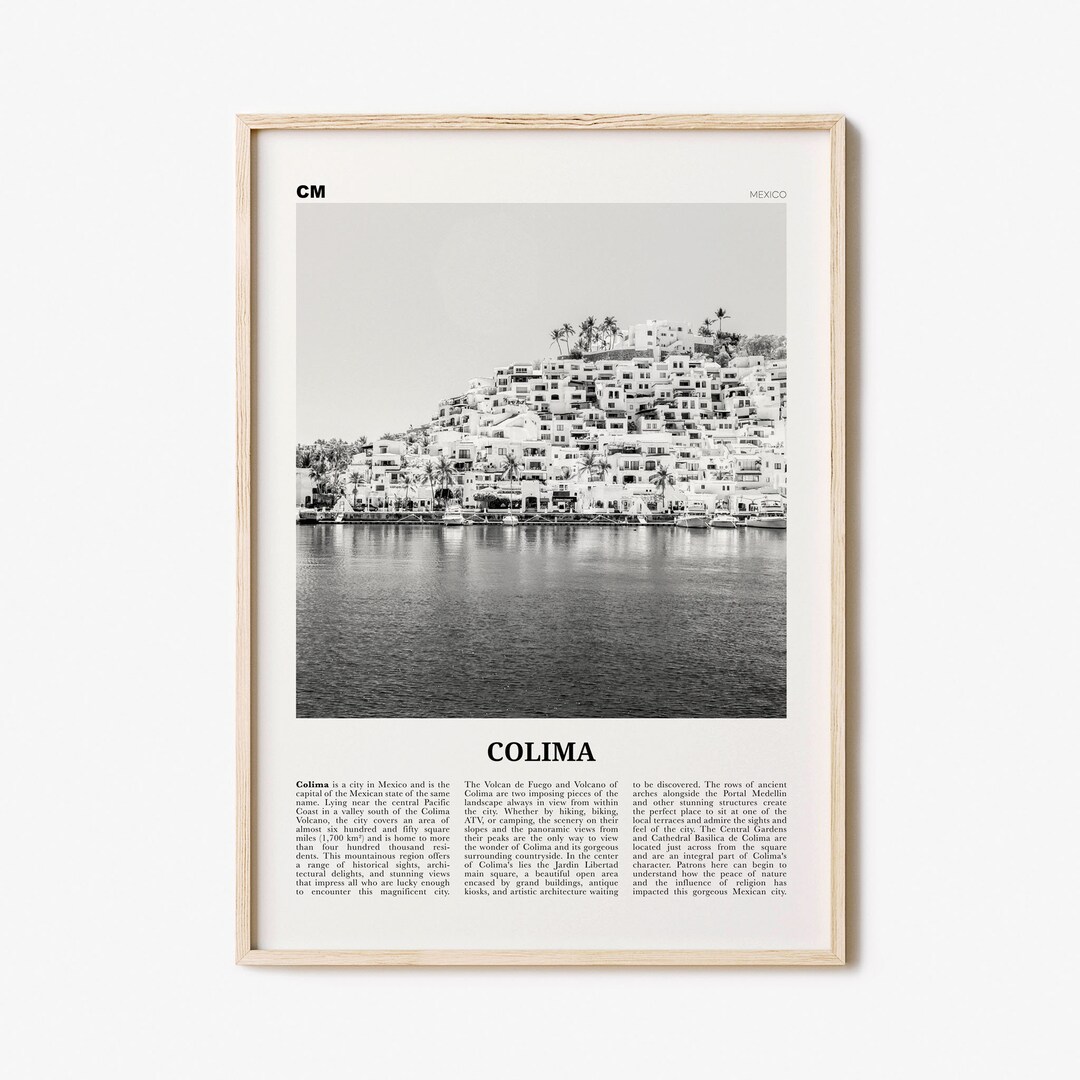 Colima Print Black and White, Colima Wall Art, Colima Poster, Colima ...