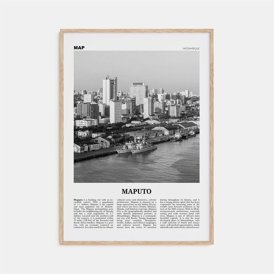 Maputo Print Black and White, Maputo Wall Art, Maputo Poster, Maputo ...