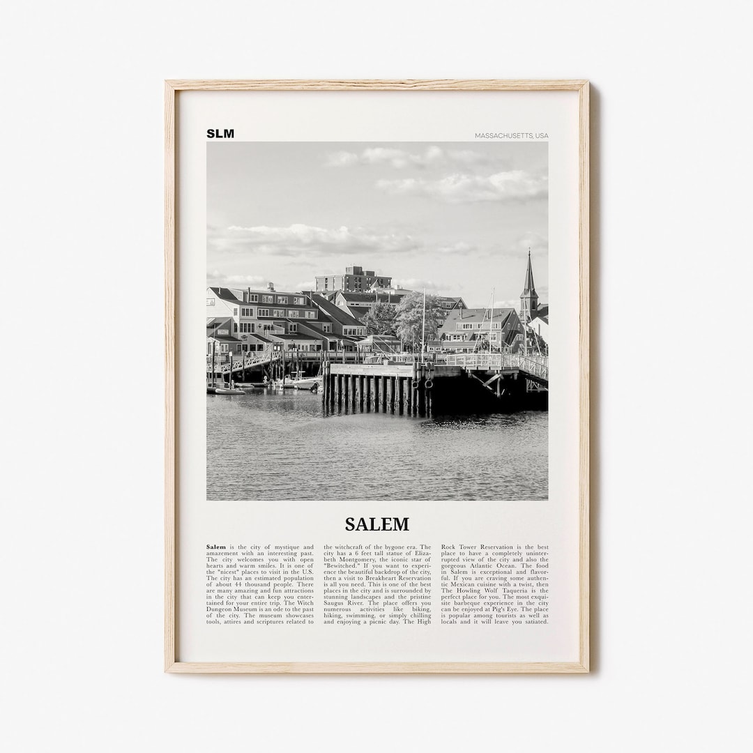 Salem Print Black and White, Salem Wall Art, Salem Poster, Salem Photo ...