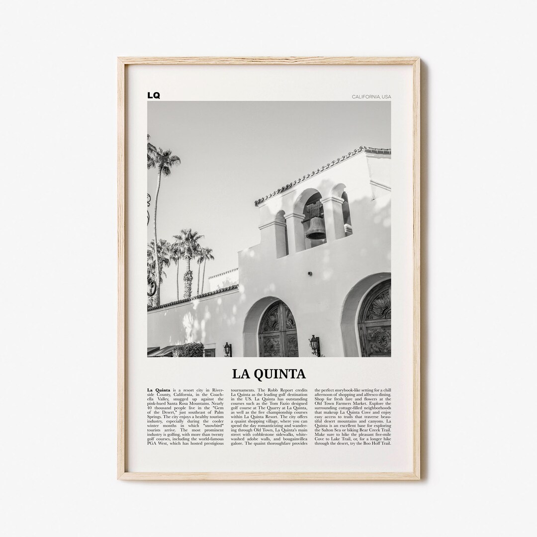 La Quinta Print Black and White No 1, La Quinta Wall Art, La Quinta ...