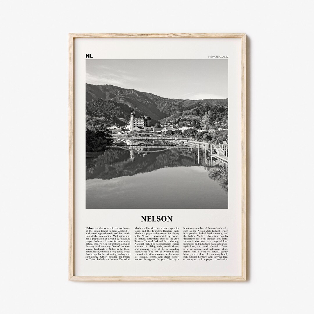 Nelson Print Black and White, Nelson Wall Art, Nelson Poster, Nelson ...