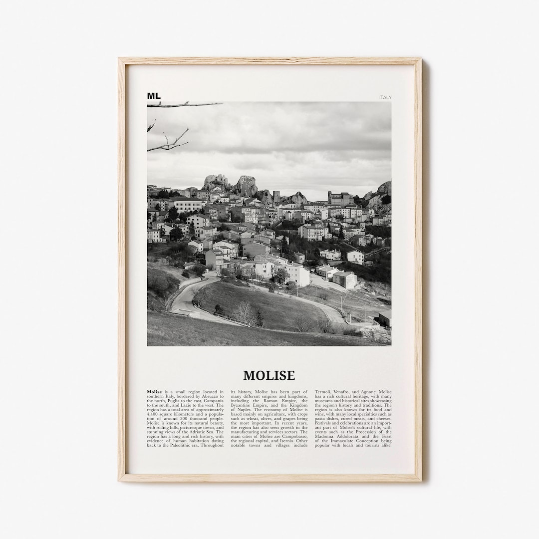 Molise Print Black and White, Molise Wall Art, Molise Poster, Molise ...