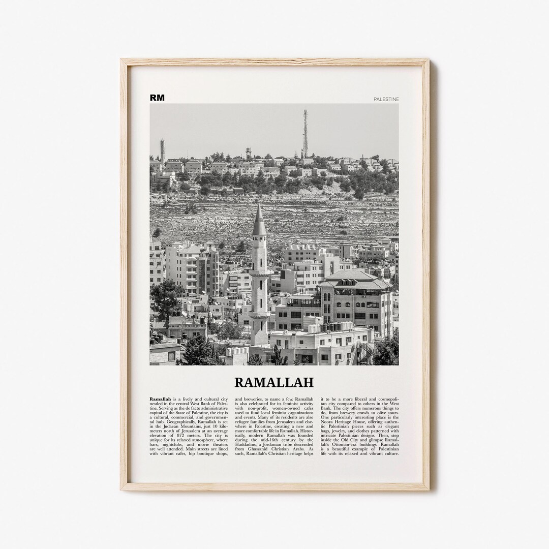 Ramallah Print Black and White, Ramallah Wall Art, Ramallah Poster ...