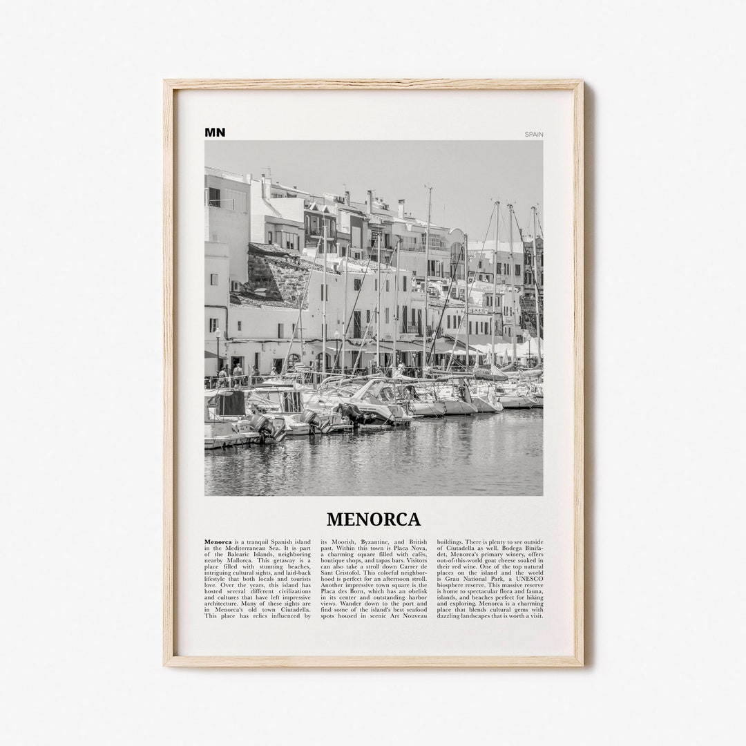 Menorca Print Black and White Menorca Wall Art Menorca - Etsy