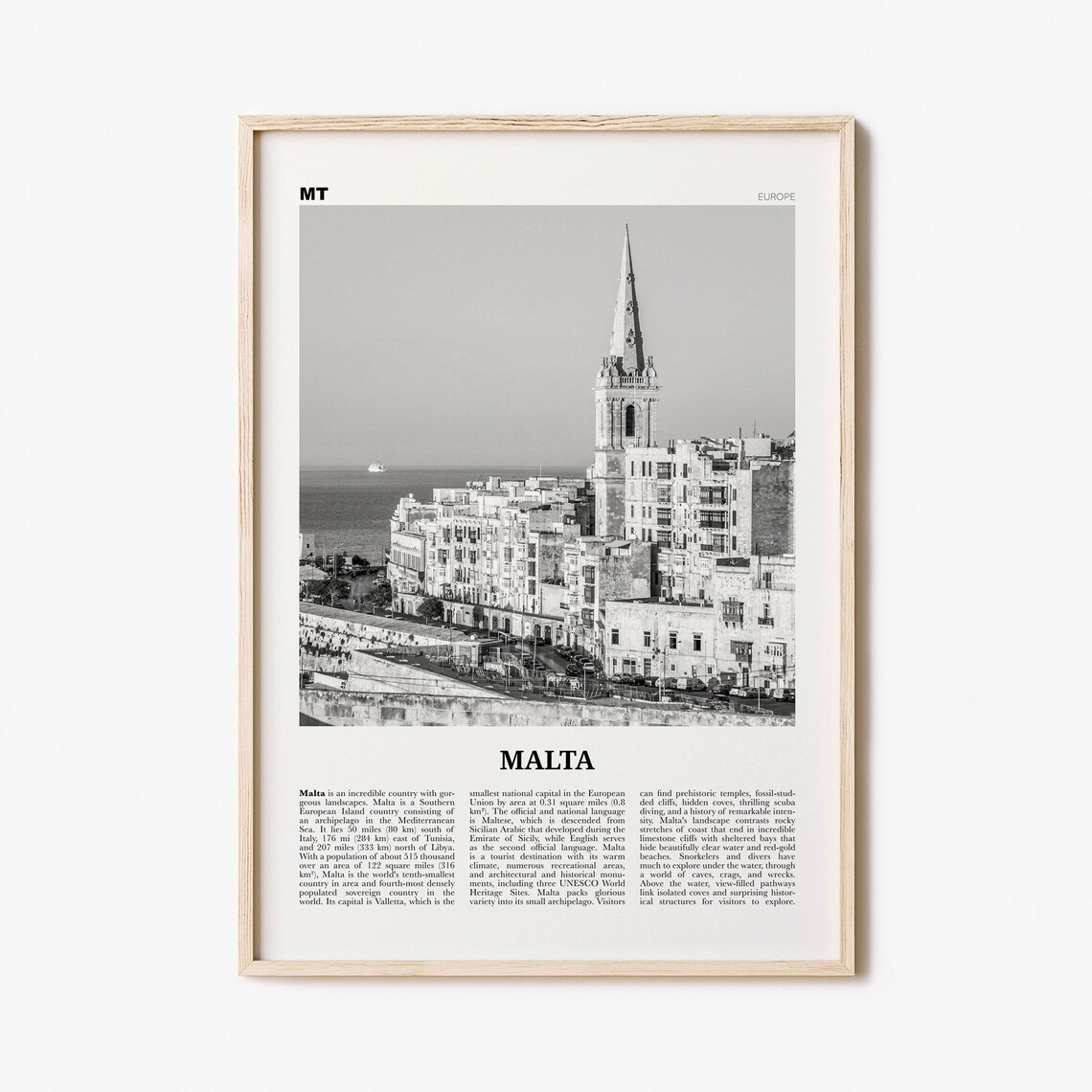 Malta Print Black and White Malta Wall Art Malta Poster - Etsy