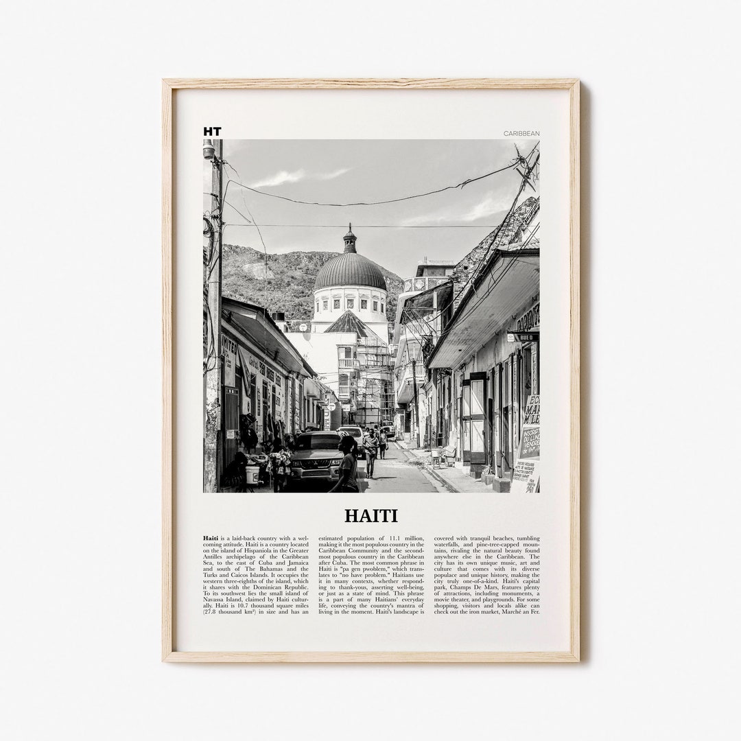 Haiti Print Black and White No 2, Haiti Wall Art, Haiti Poster, Haiti ...